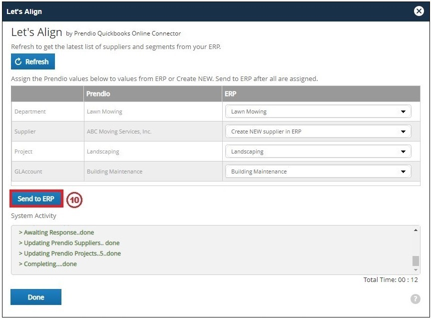 Performing a Let's Align with the Prendio Online Connectors